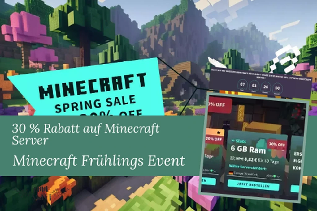 Minecraft Frühlings Event bei GPORTAL und 30% Rabatt auf Server
